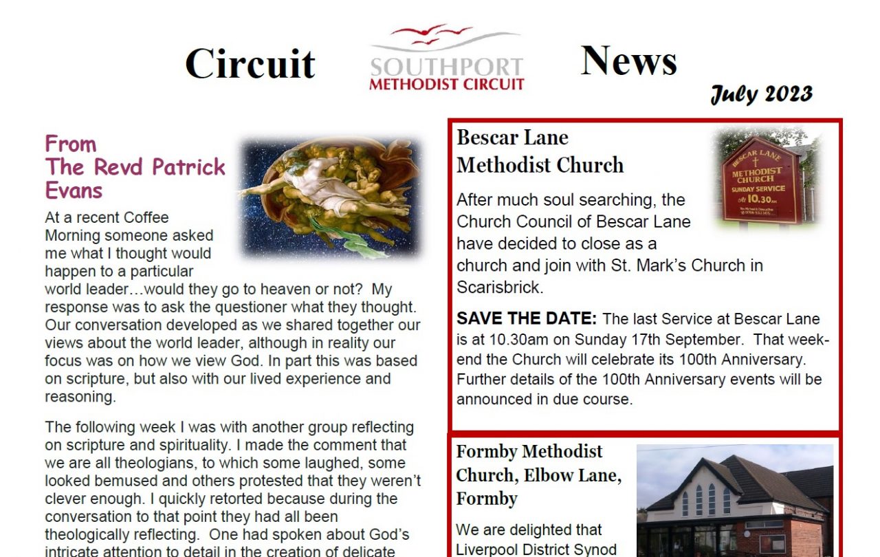 Southport Methodist Circuit sharing the Gospel of Jesus Christ